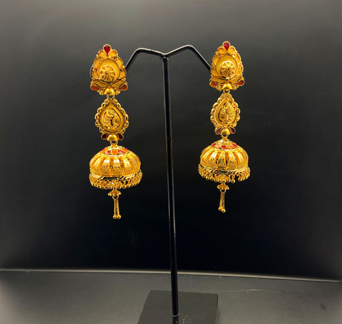 Beautiful Layered 22K Gold Traditional Jhumka For special Occasion ...